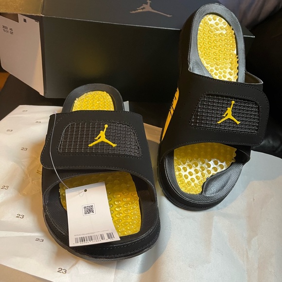 Jordan | Shoes | Jordan Hydro Lv Retro Slides Blacktour Yellow | Poshmark
